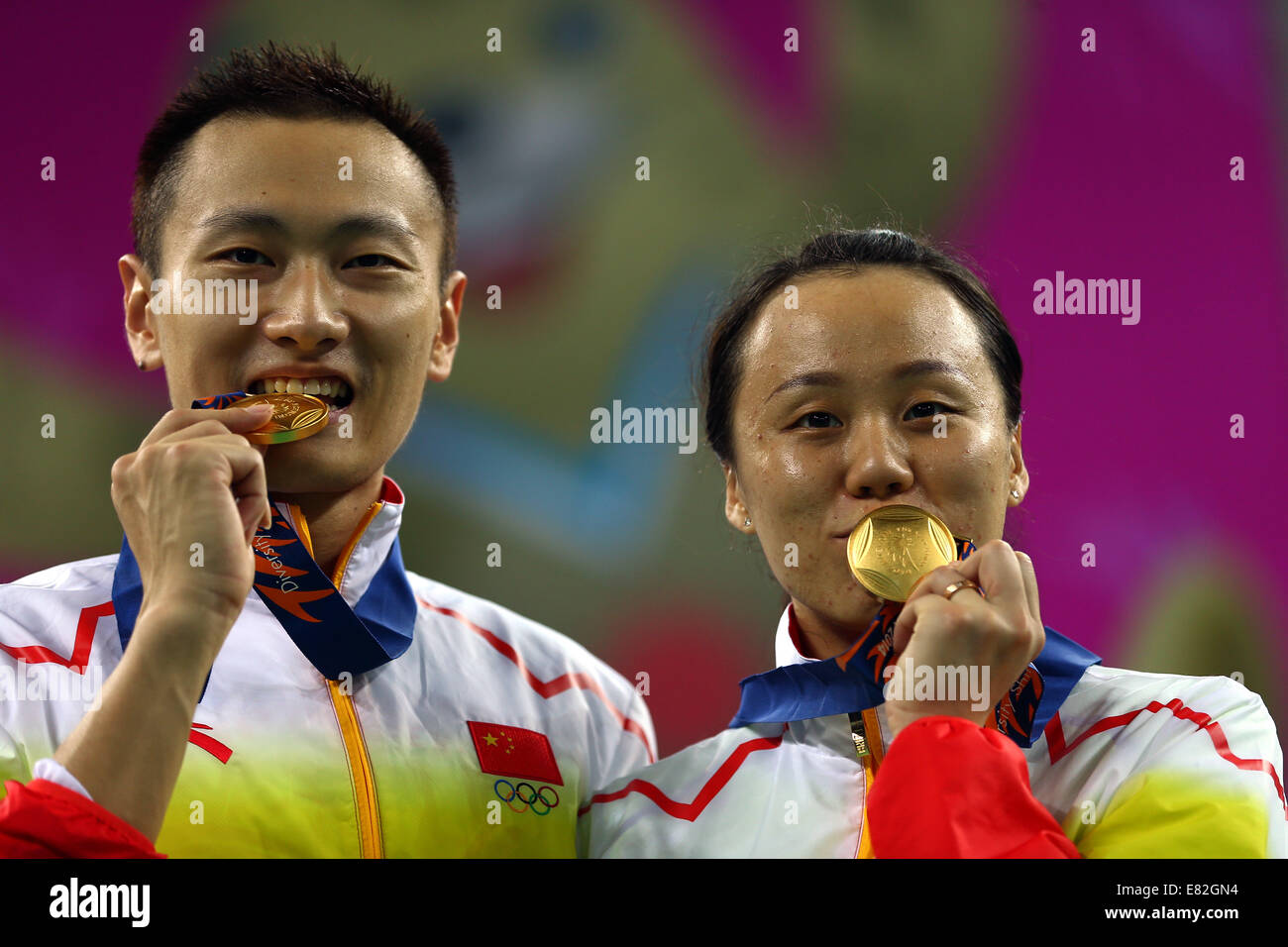 Incheon, South Korea. 29th Sep, 2014. Zhang Nan (L) and Zhao Yunlei of ...