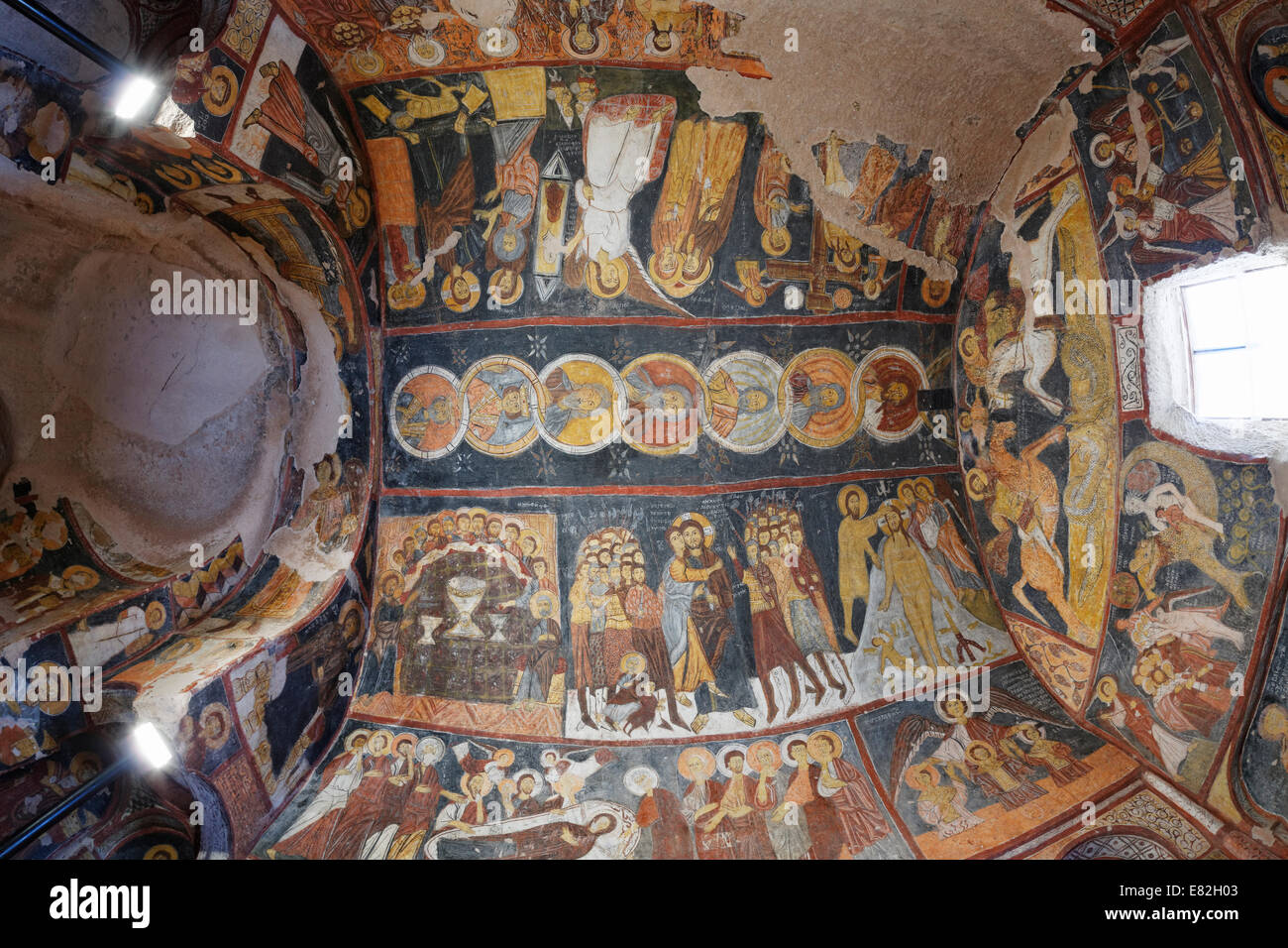 Turkey, Cappadocia, Guelsehir, frescos in St. John cave church Stock ...