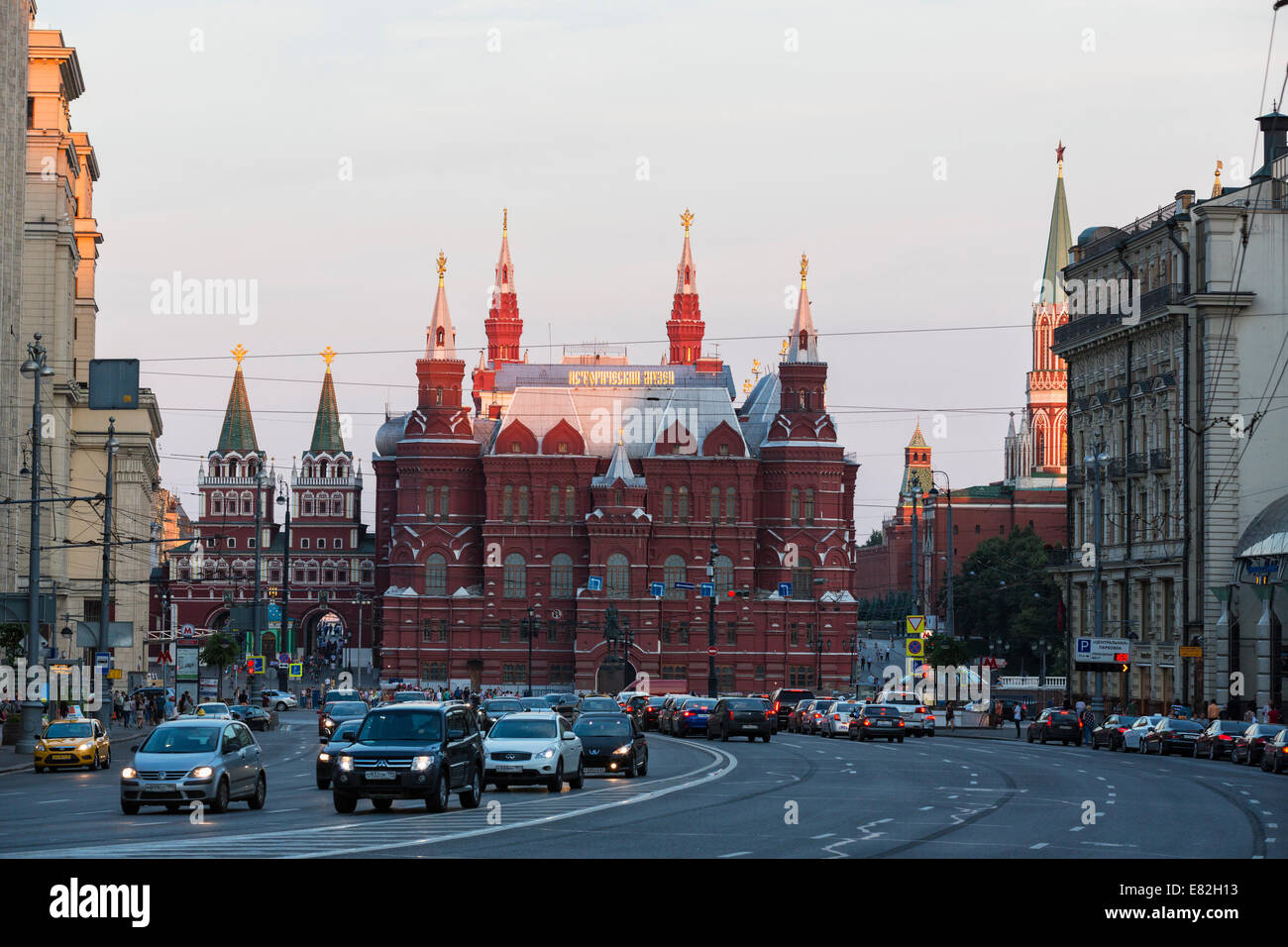 Russia, Central Russia, Moscow, Tverskaya ulitsa Street and State ...
