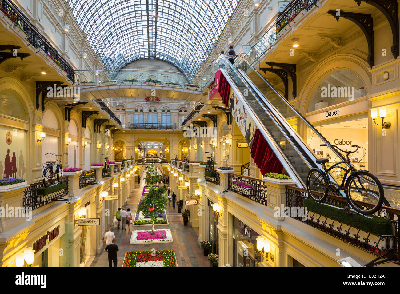 Russia, Central Russia, Moscow, Red Square, GUM department store ...