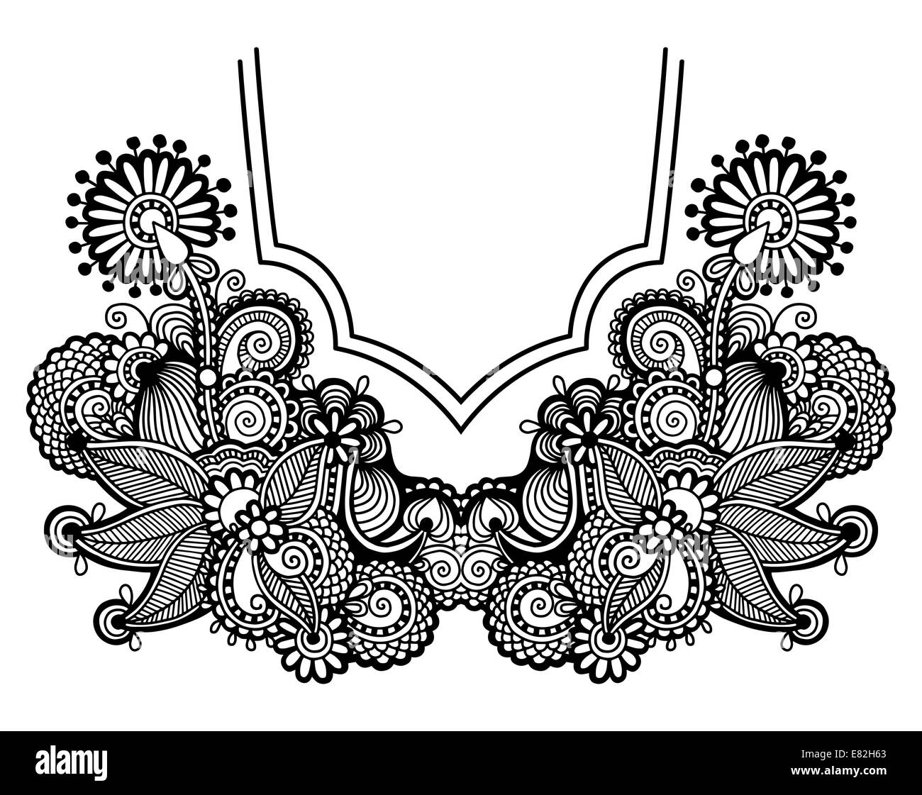 Neckline embroidery fashion Stock Photo - Alamy