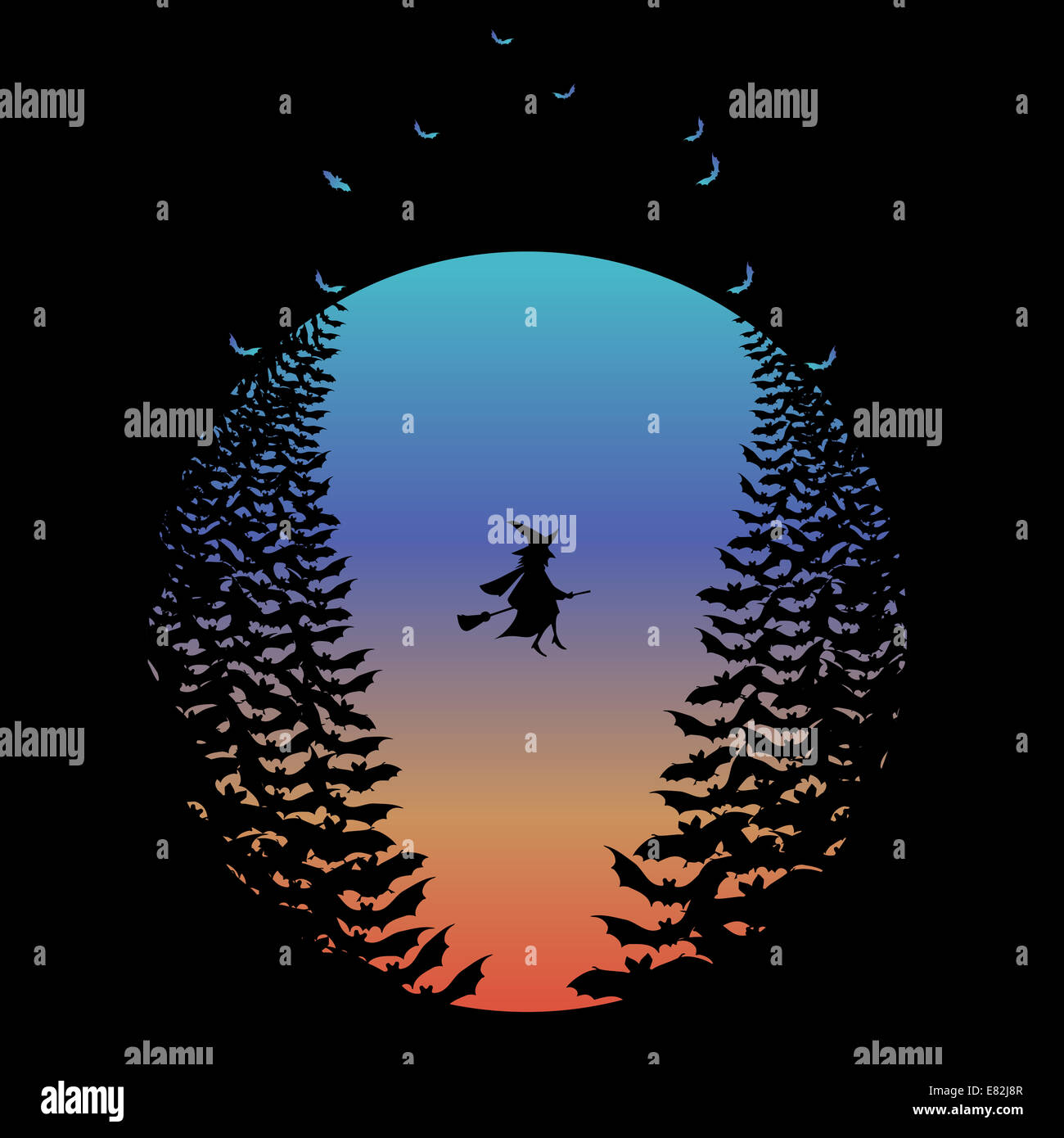 Halloween flying bats black hi-res stock photography and images - Alamy