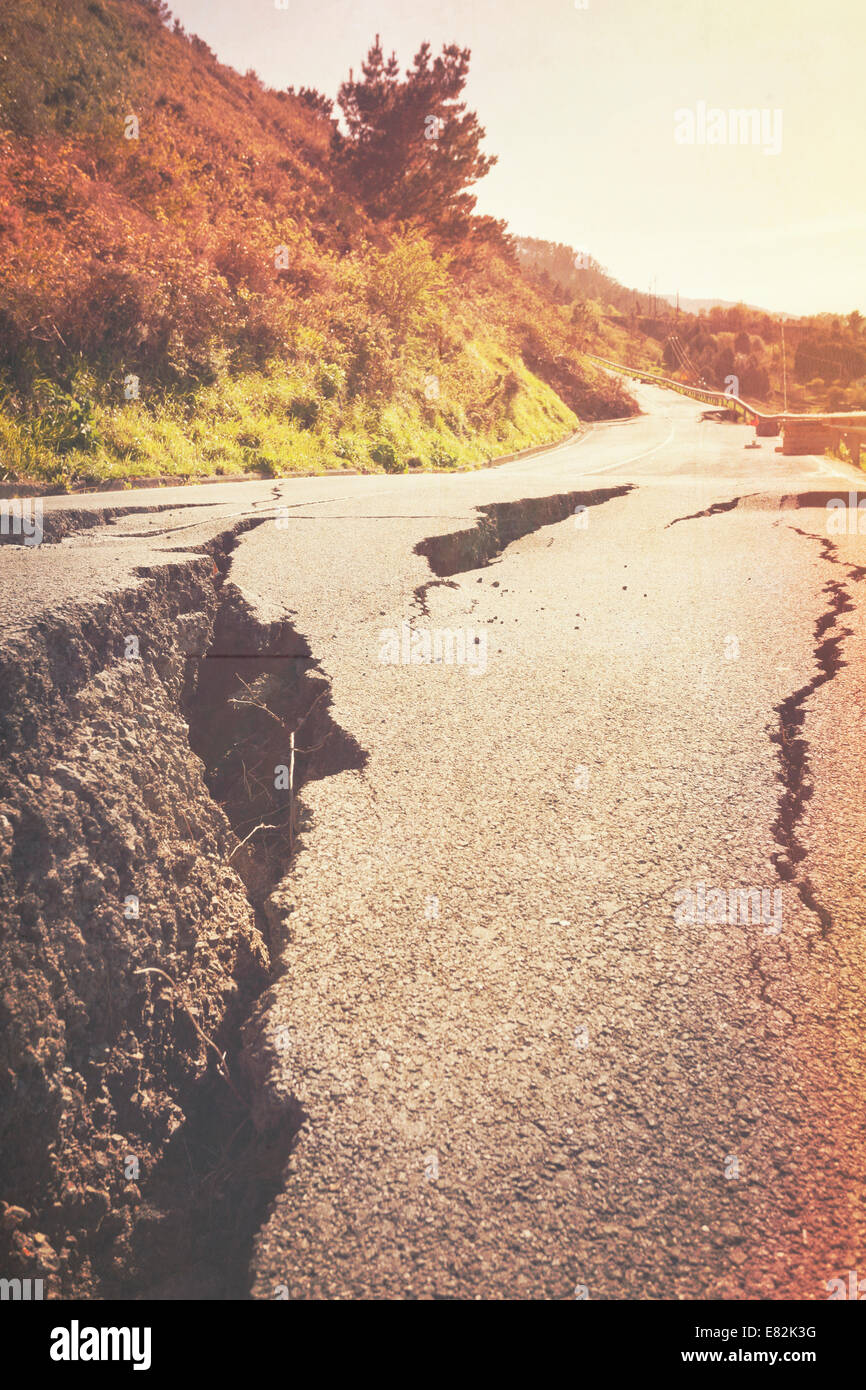 Spain, damaged street Stock Photo - Alamy