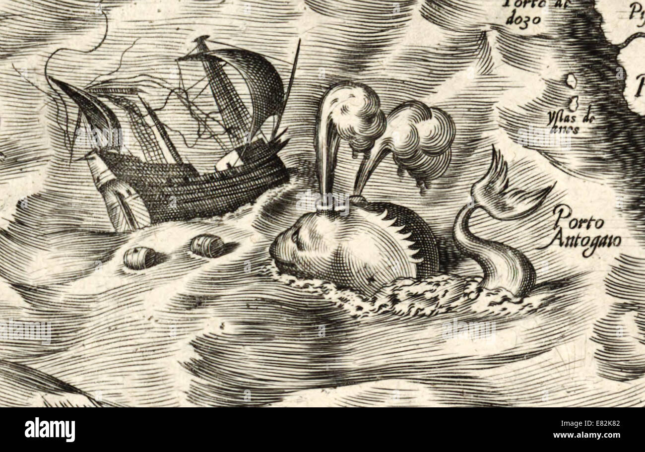 Diego Gutiérrez's 1562 Map "The Fourth Part of the World" illustrated ...