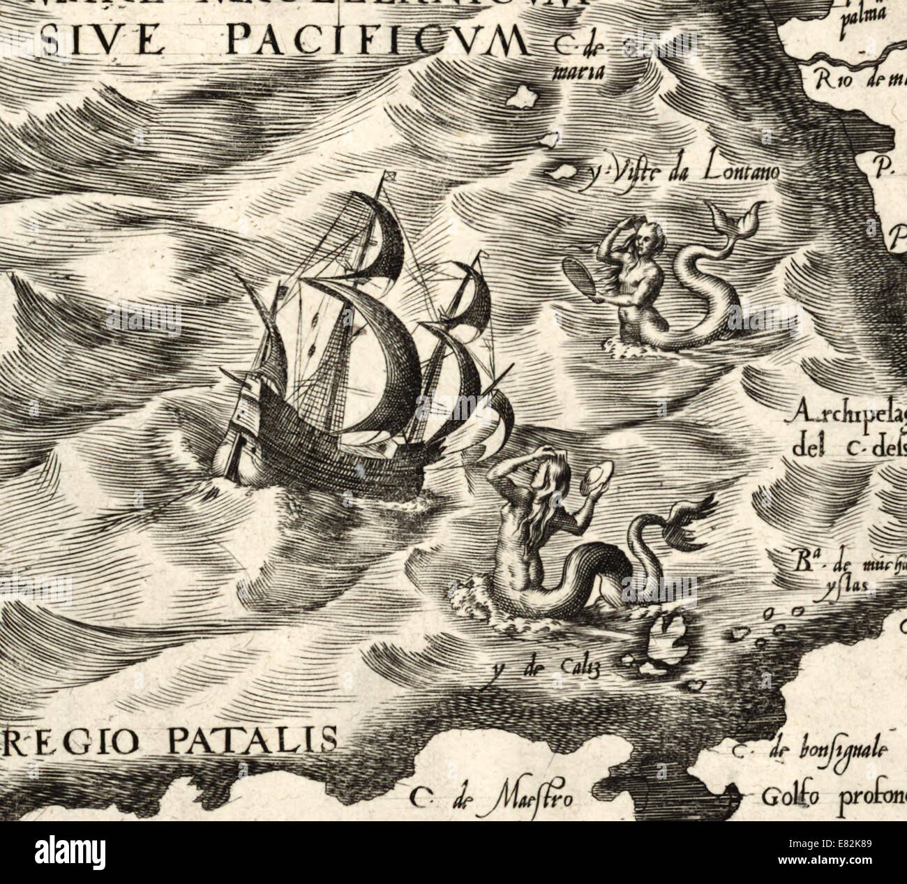 Diego Gutiérrez's 1562 Map "The Fourth Part of the World" illustrated ...