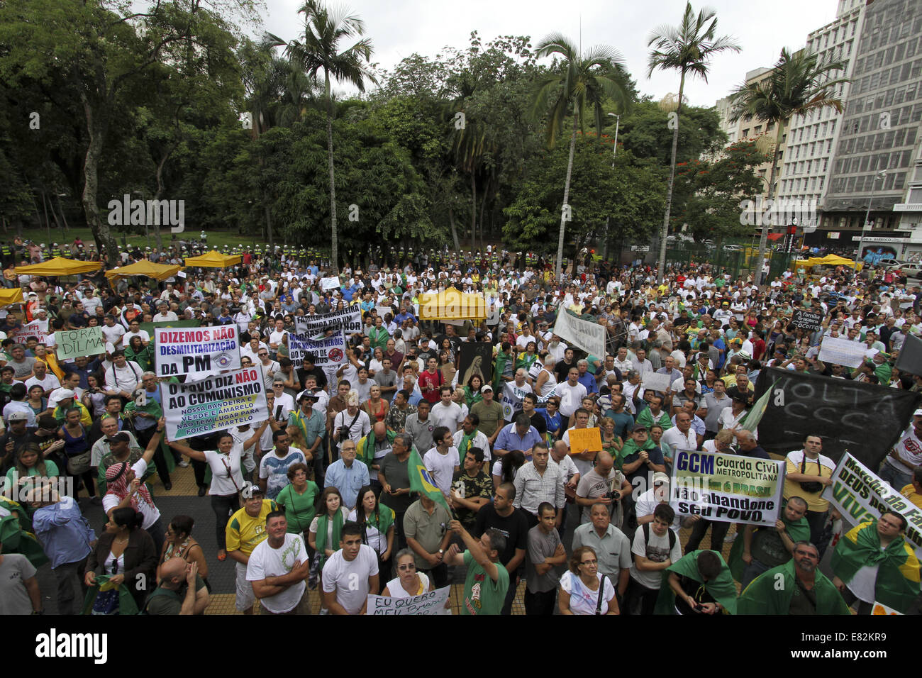 An estimated 800 people gathered in downtown Sao Paulo to hold a Anti ...