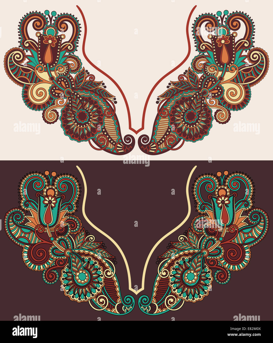 Neckline embroidery fashion Stock Photo - Alamy