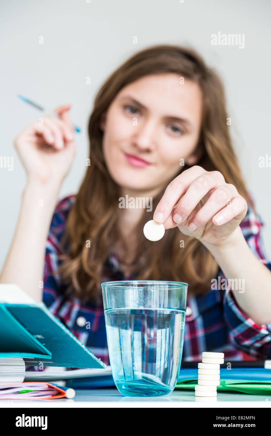 Teenage girl revising exams Stock Photo - Alamy