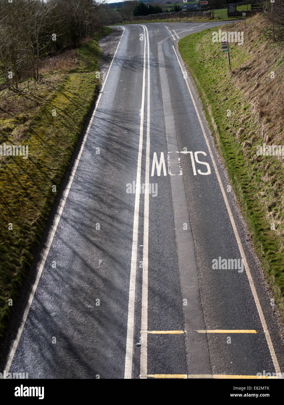 road white lines car travel vehicle Stock Photo - Alamy