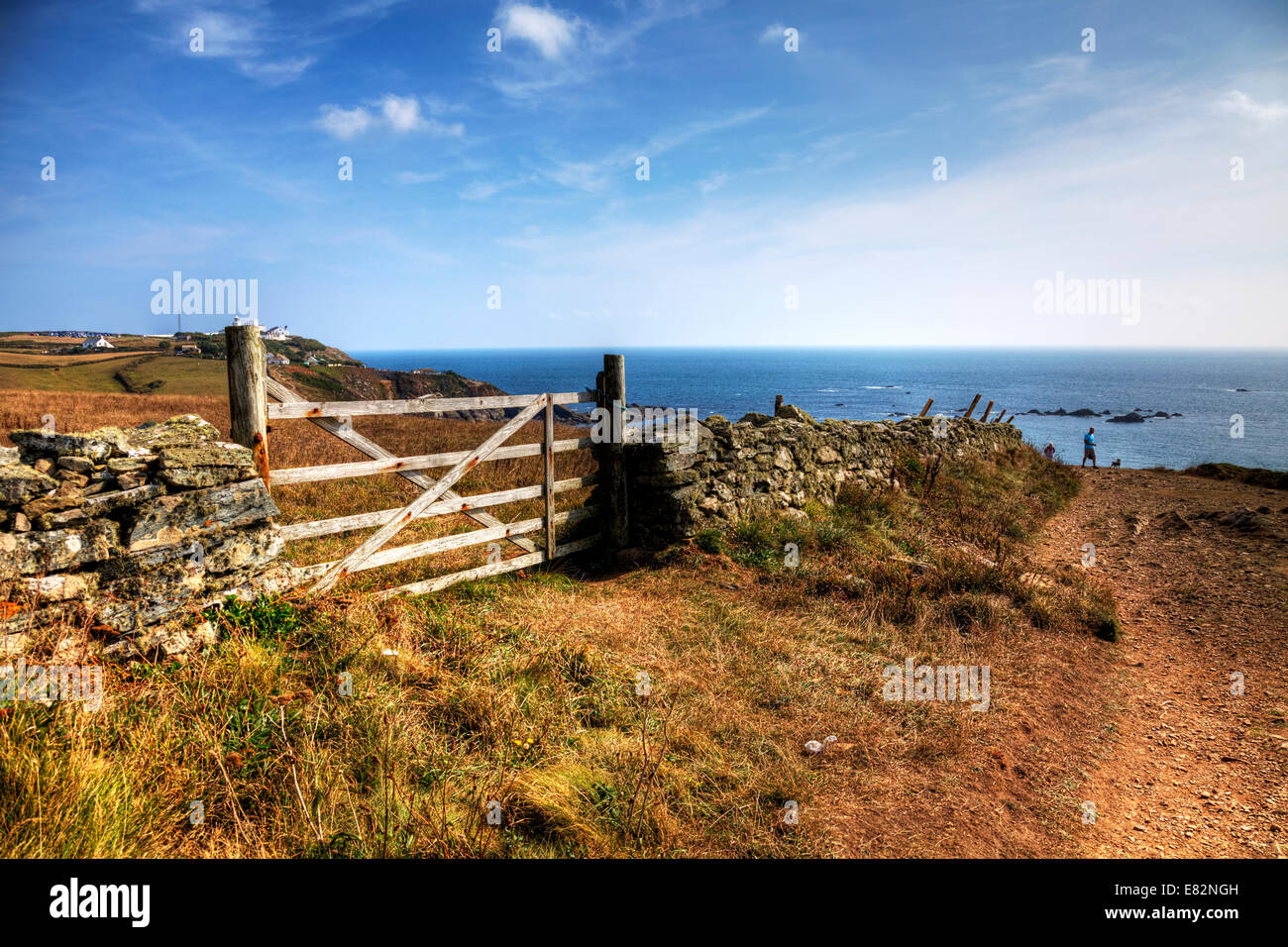 Cornwall Cornish coastline coast coastal walk near Lizard point head ...