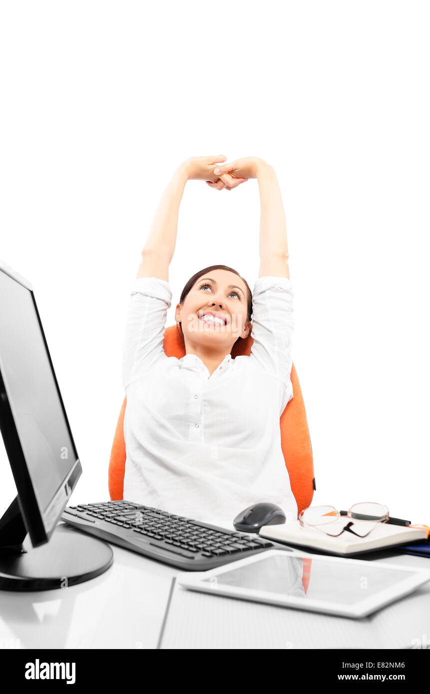 The business woman is relaxing at work Stock Photo - Alamy