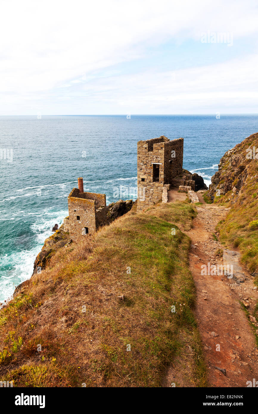 Botallack Mine St Just mining on coast for tin Cornwall Cornish west ...