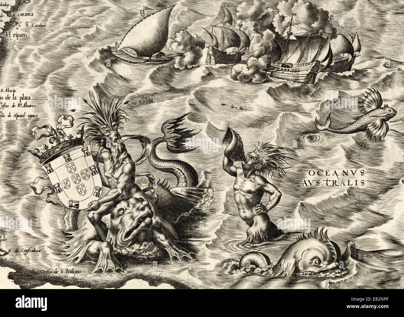 Diego Gutiérrez's 1562 Map "The Fourth Part of the World" illustrated ...