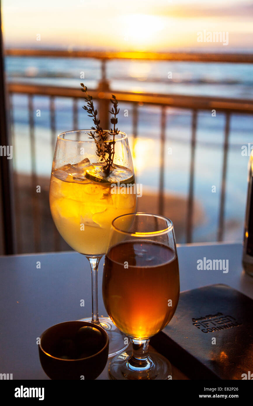 Cocktail cocktails beer sunset glass glasses Jamie Oliver's fifteen ...