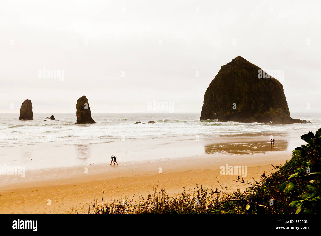 Haystack Rock Cannon Beach Oregon Stock Photo - Alamy
