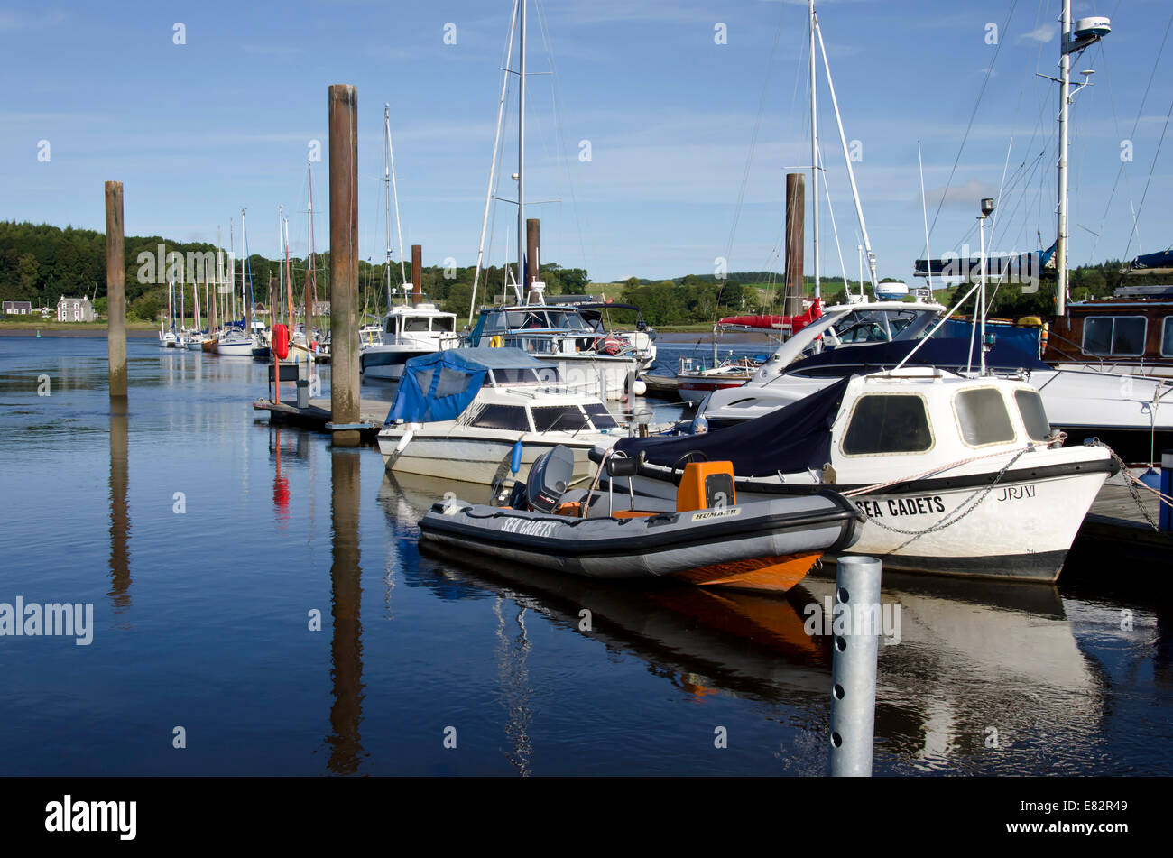 Pleasure boats in the marina at the scallop fishing town of ...