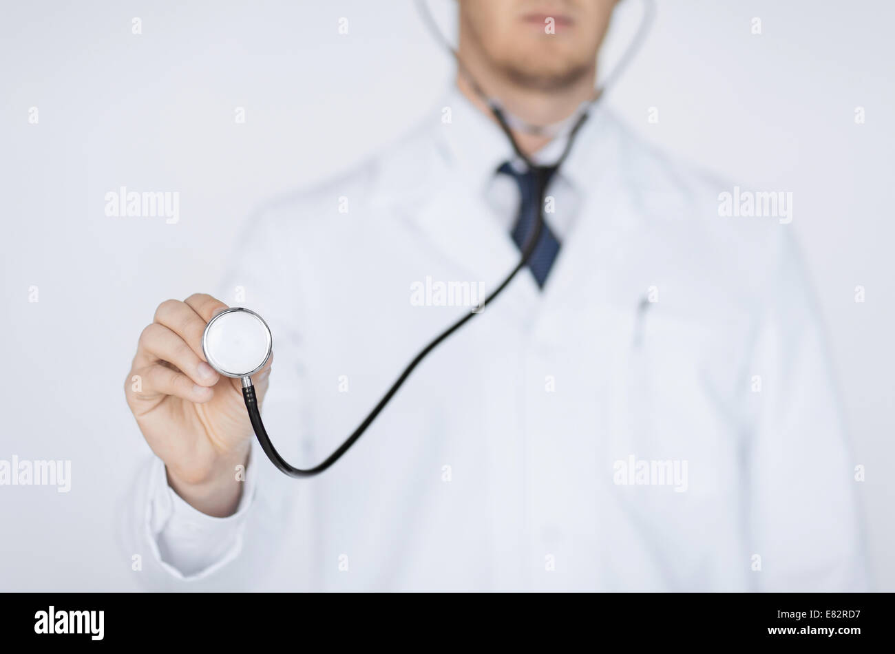 doctor hand with stethoscope listening something Stock Photo - Alamy