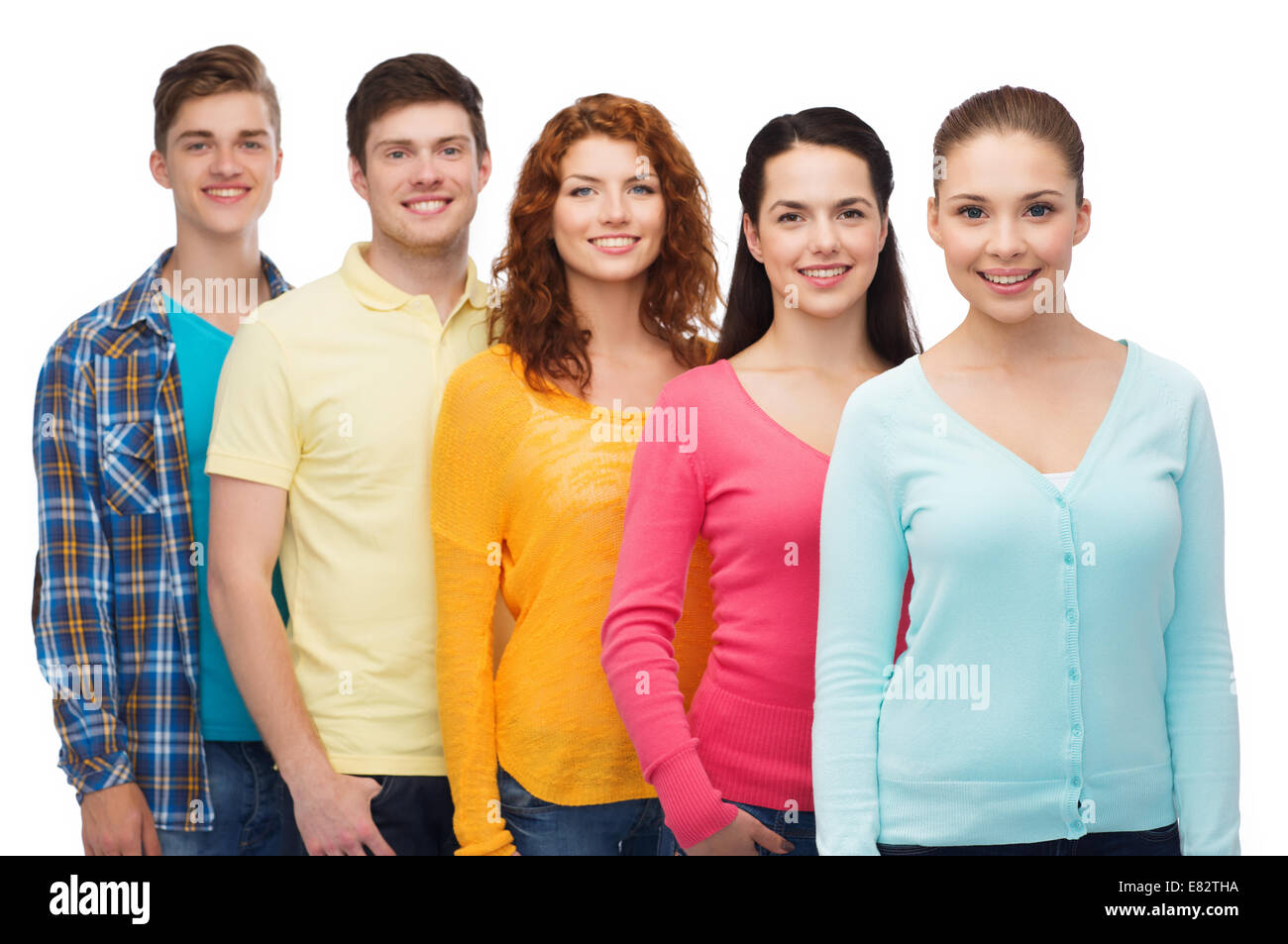 group of smiling teenagers Stock Photo - Alamy