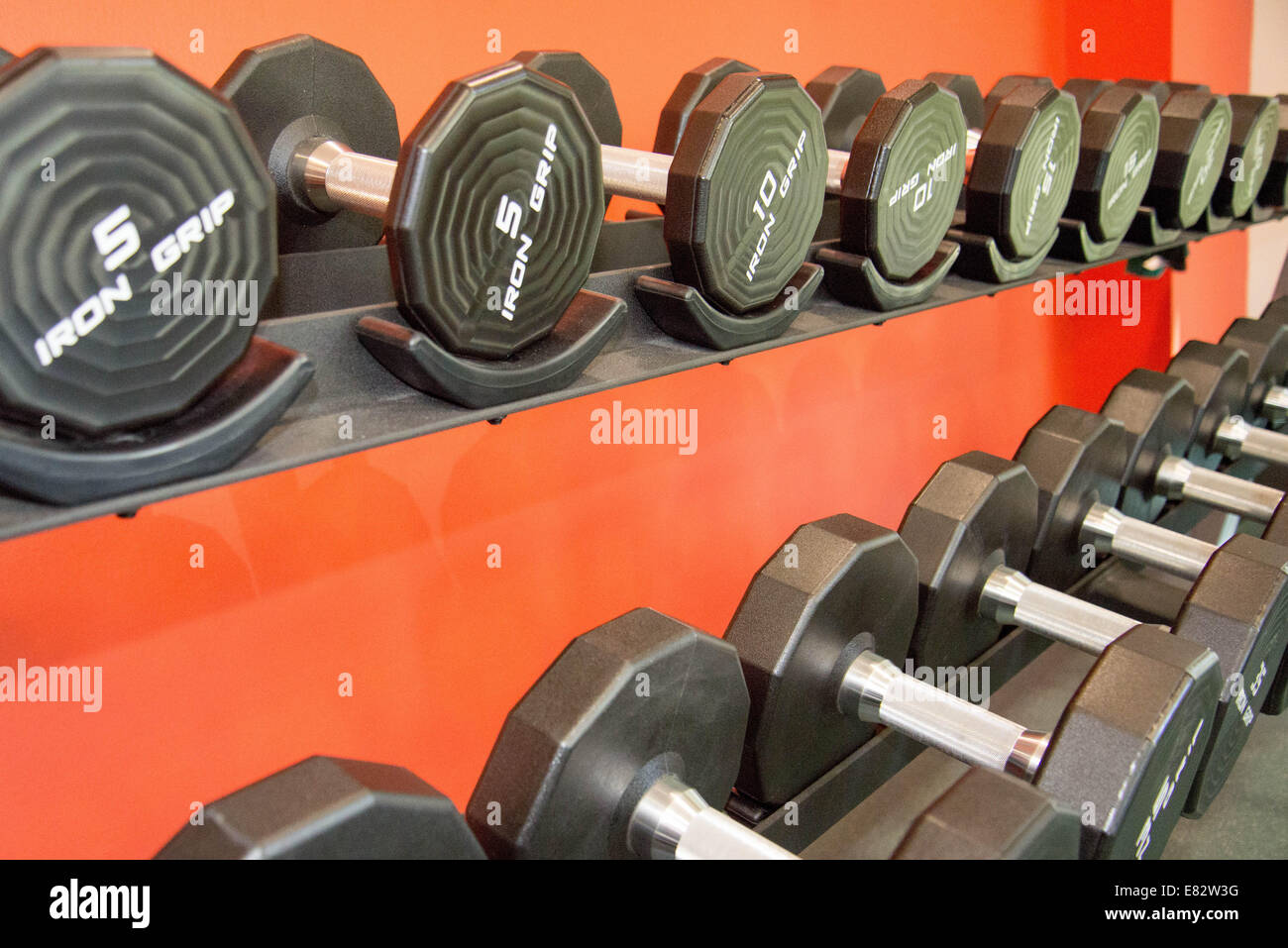 gym equipment for exercise, free weights Stock Photo - Alamy