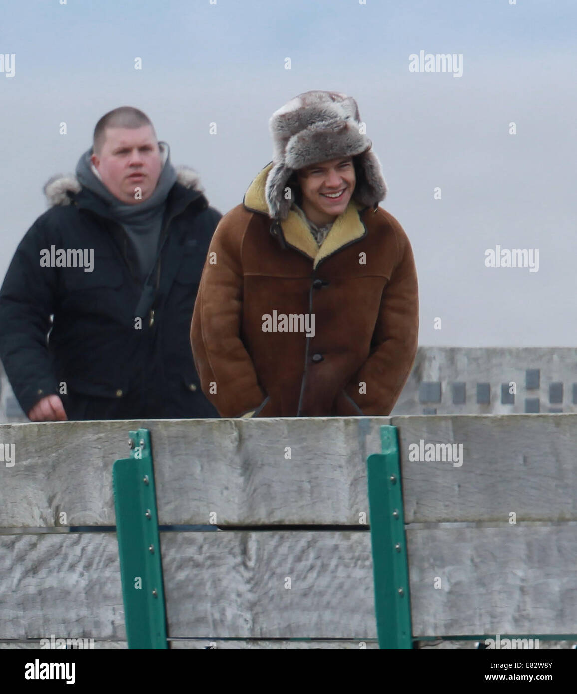 One Direction shoot a music video on Clevedon pier Featuring: Harry ...