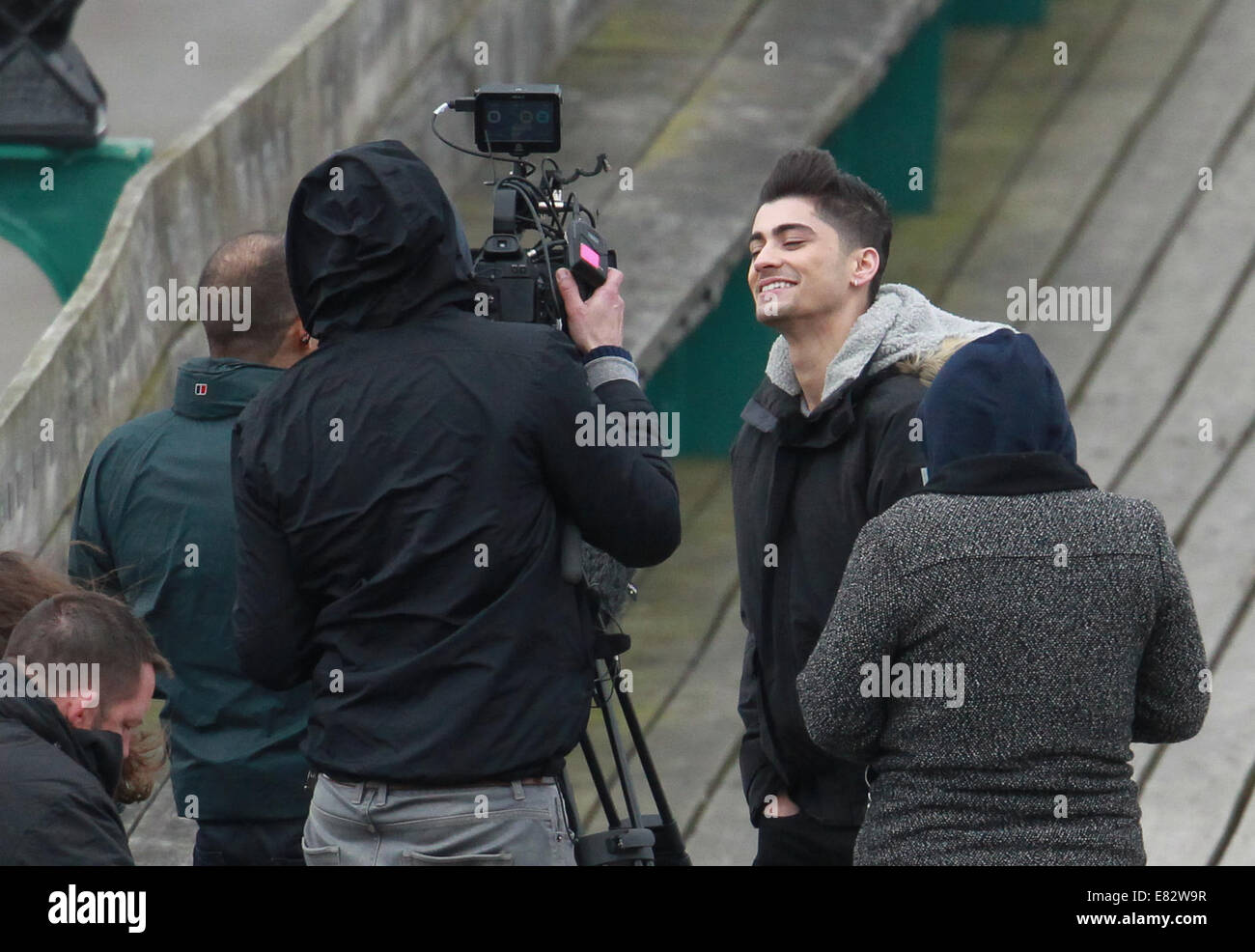 One Direction shoot a music video on Clevedon pier Featuring: Zayn ...