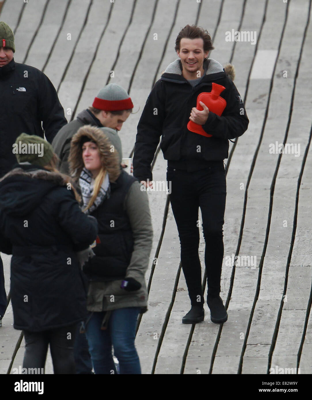 One Direction shoot a music video on Clevedon pier Featuring: Louis ...