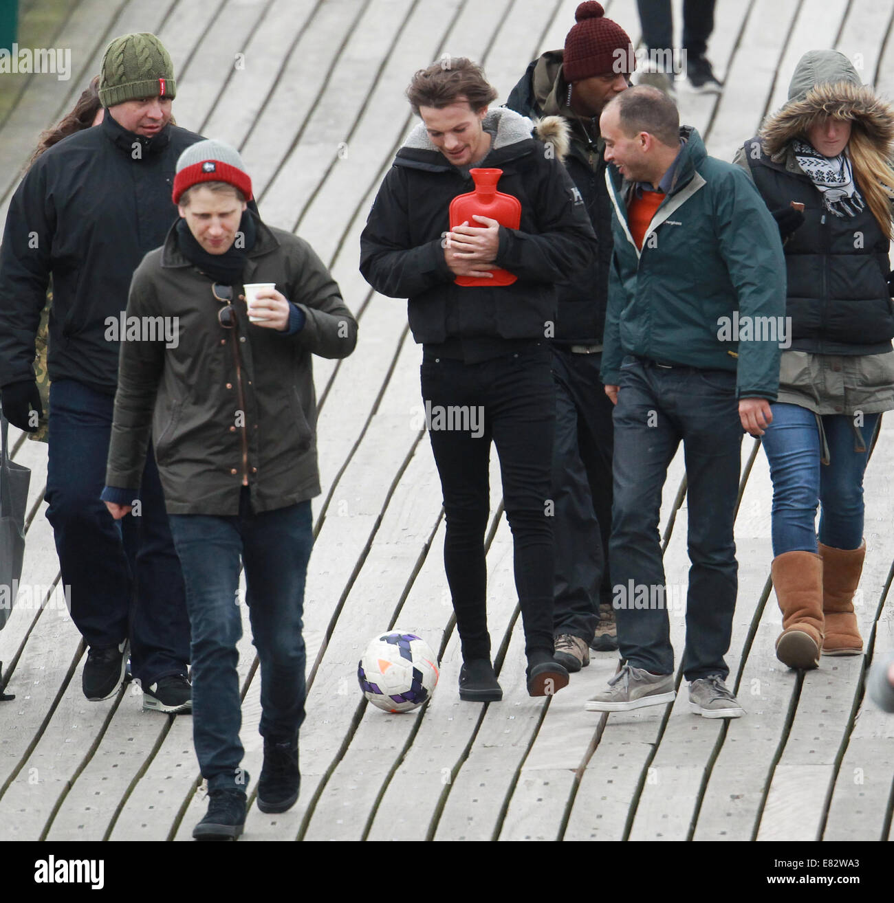 One Direction shoot a music video on Clevedon pier Featuring: Louis ...