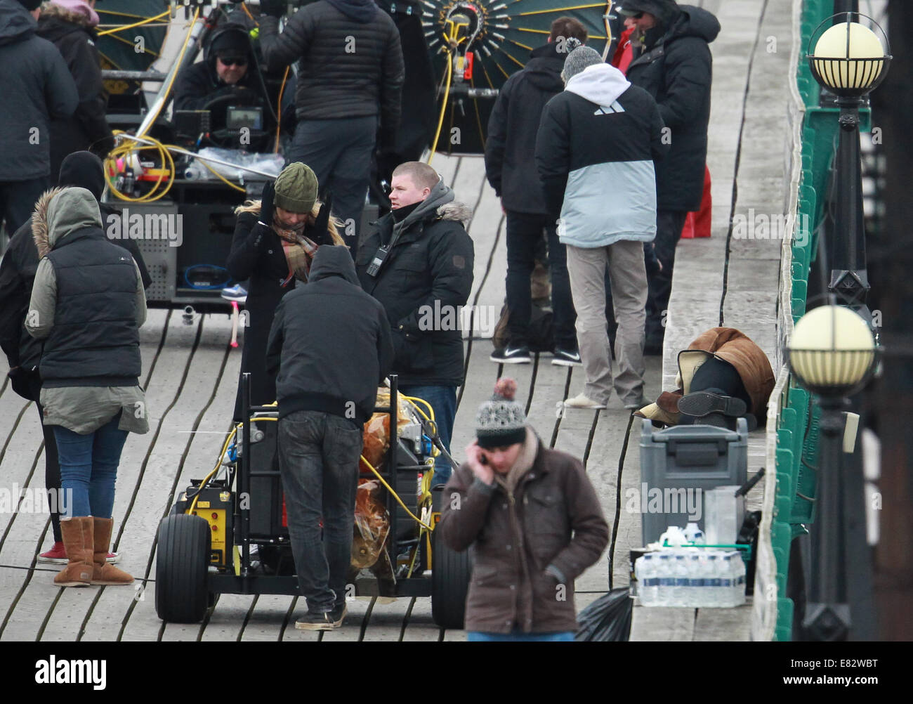 One Direction shoot a music video on Clevedon pier Featuring: Harry ...