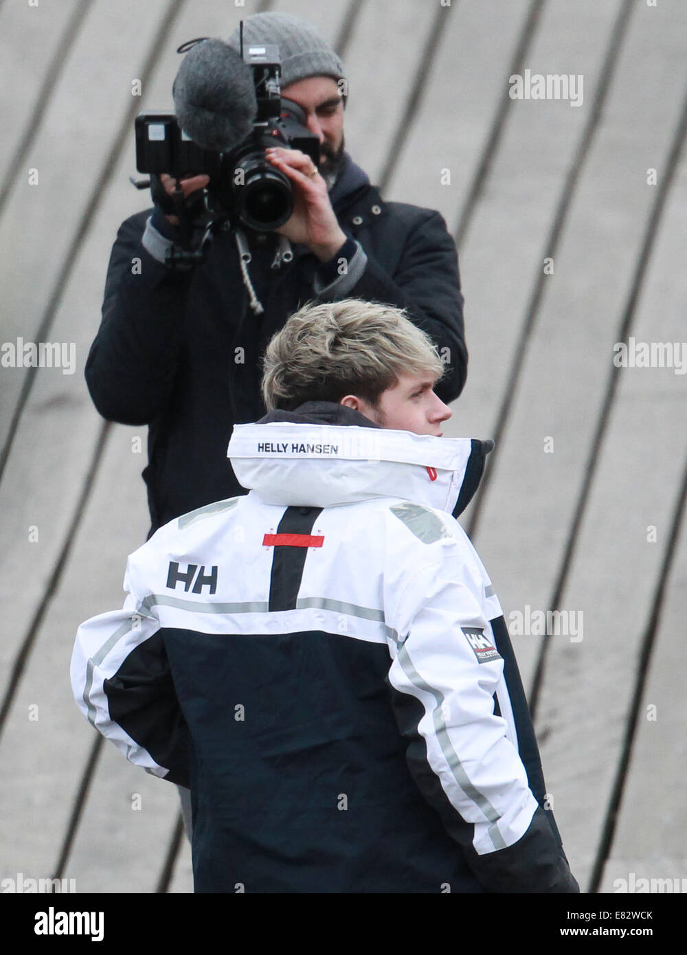 One Direction shoot a music video on Clevedon pier Featuring: Niall ...