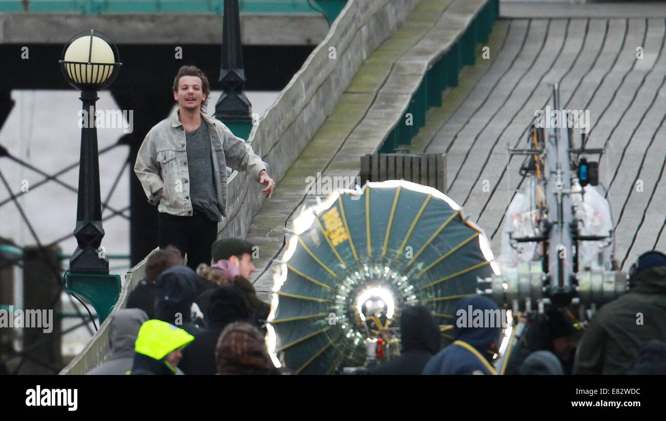 1 Direction shoot a music video on Clevedon pier Featuring: Louis ...