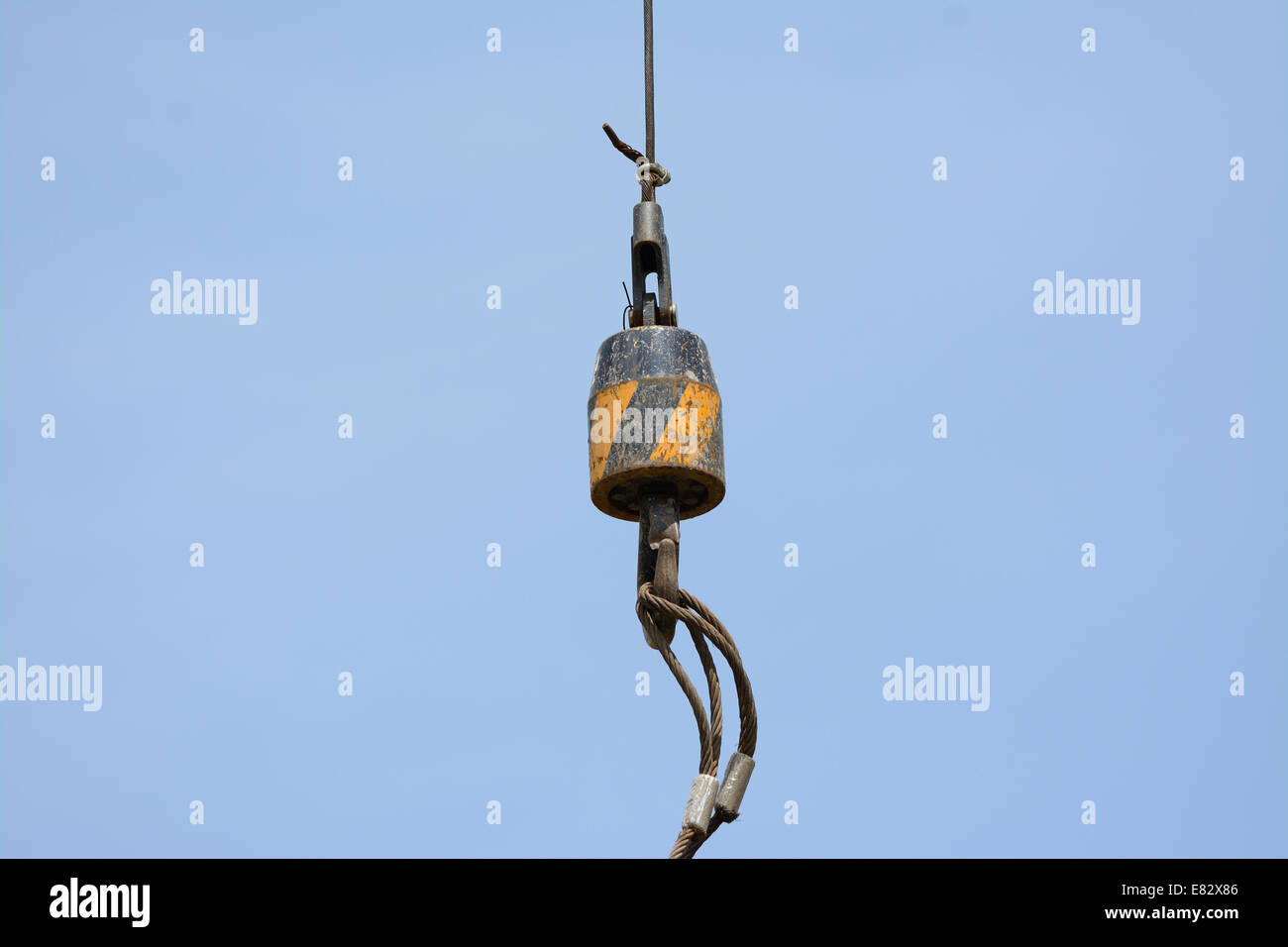 Main Hook Block of a Crane in Thailand Stock Photo - Alamy