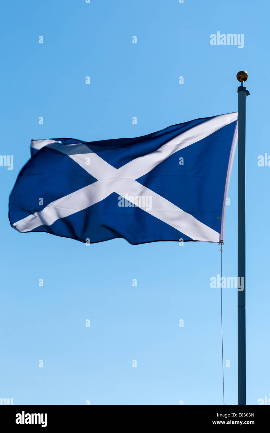 St Andrew's Cross or Saltire national flag of Scotland Stock Photo - Alamy