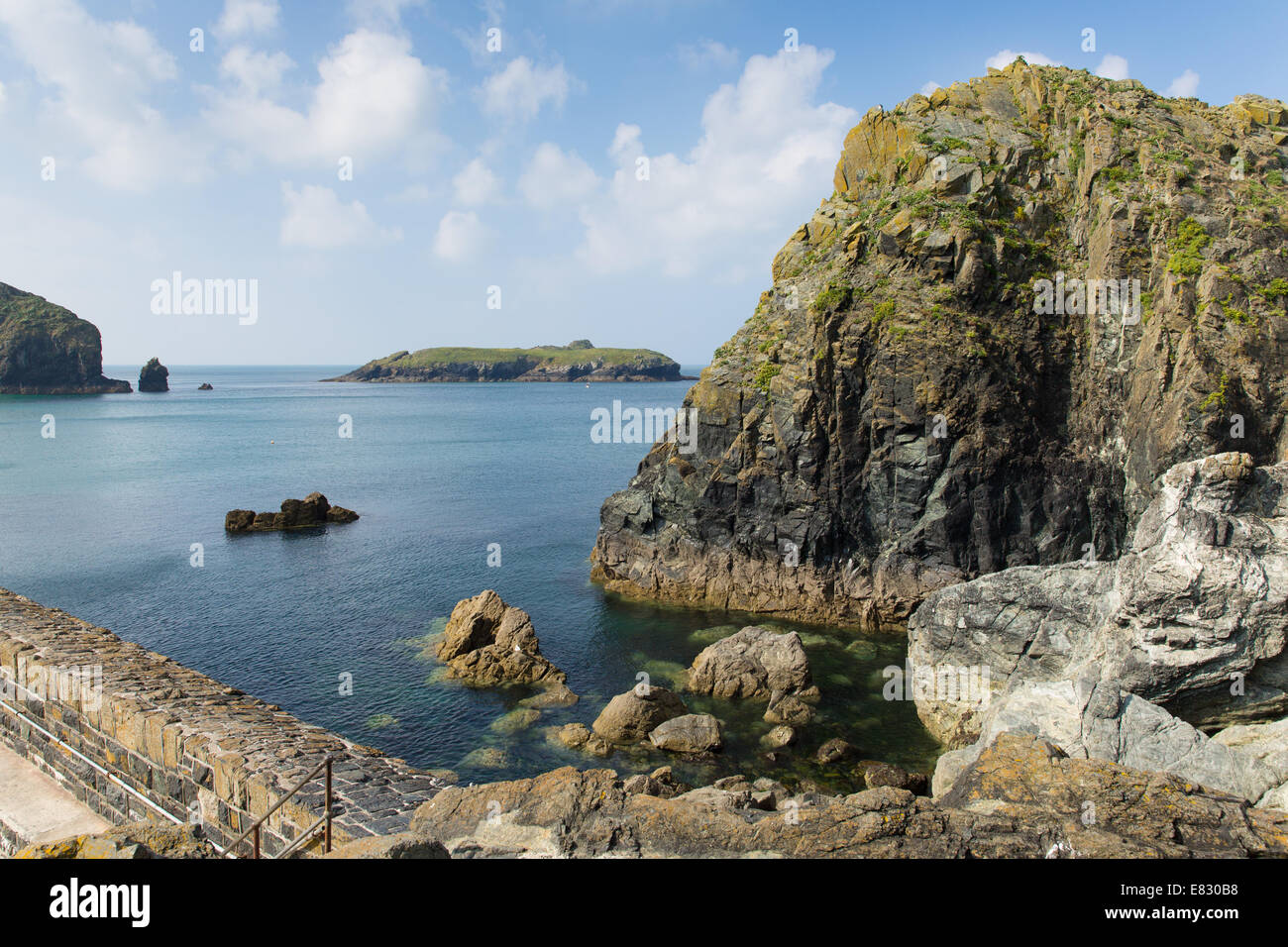 Mullion Cove Cornwall UK the Lizard peninsula Mounts Bay near Helston ...
