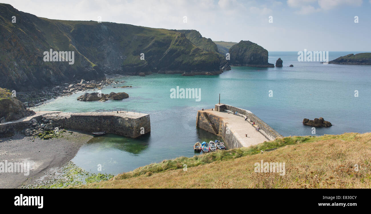 Mullion Cove Cornwall UK the Lizard peninsula Mounts Bay near Helston ...