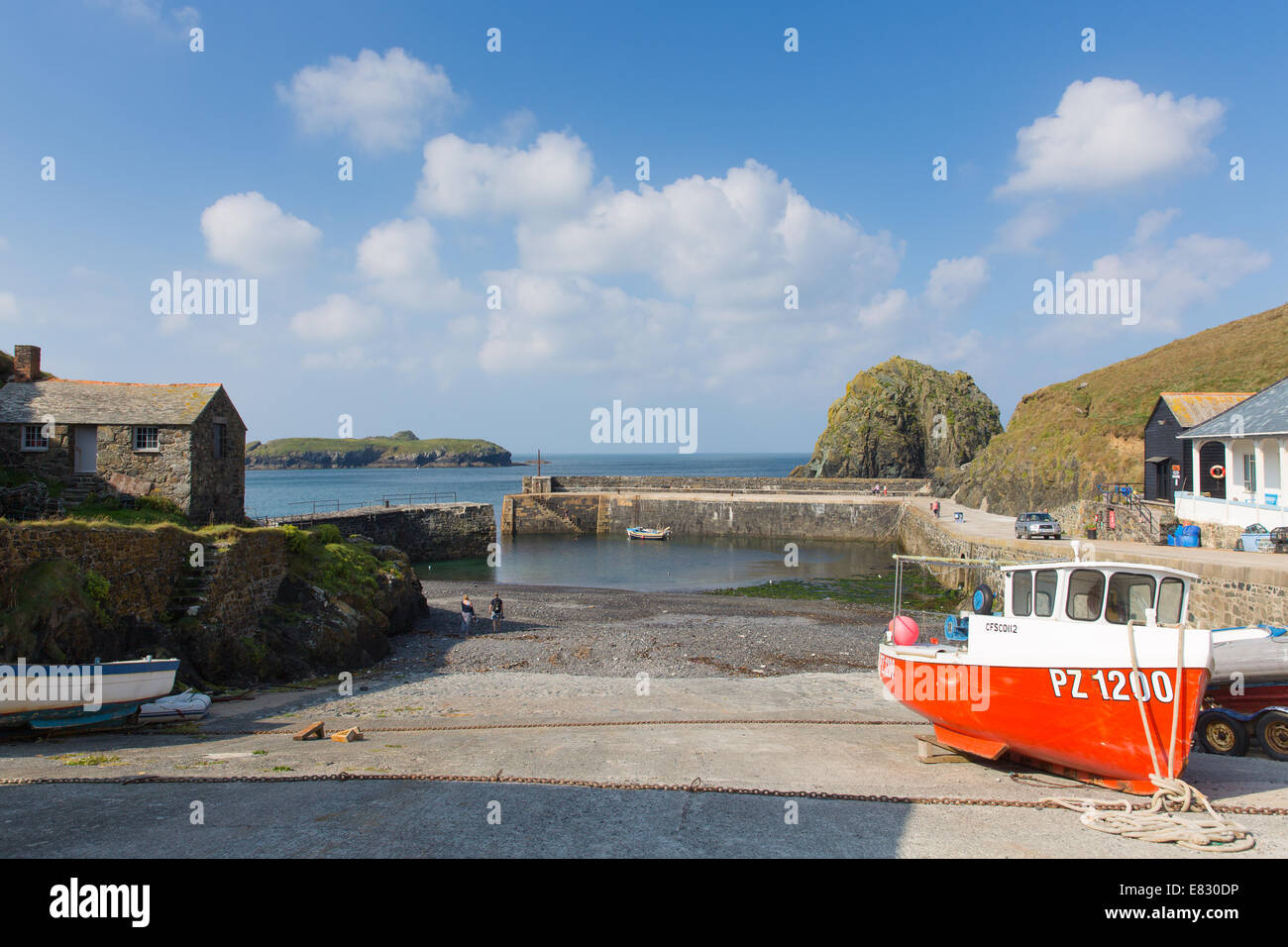 Mullion Cove Cornwall UK the Lizard peninsula Mounts Bay near Helston ...