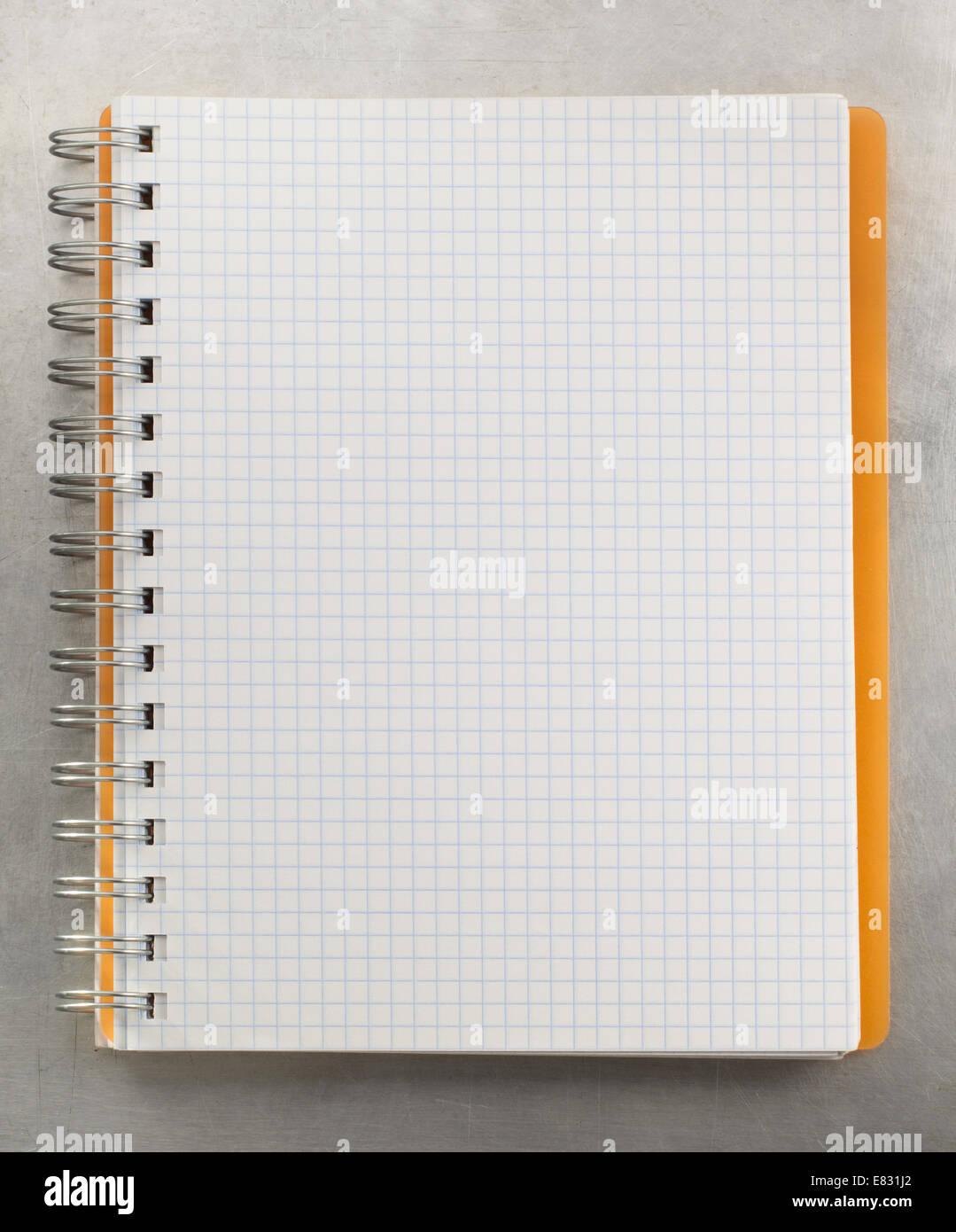 checked notebook at metal background texture Stock Photo - Alamy