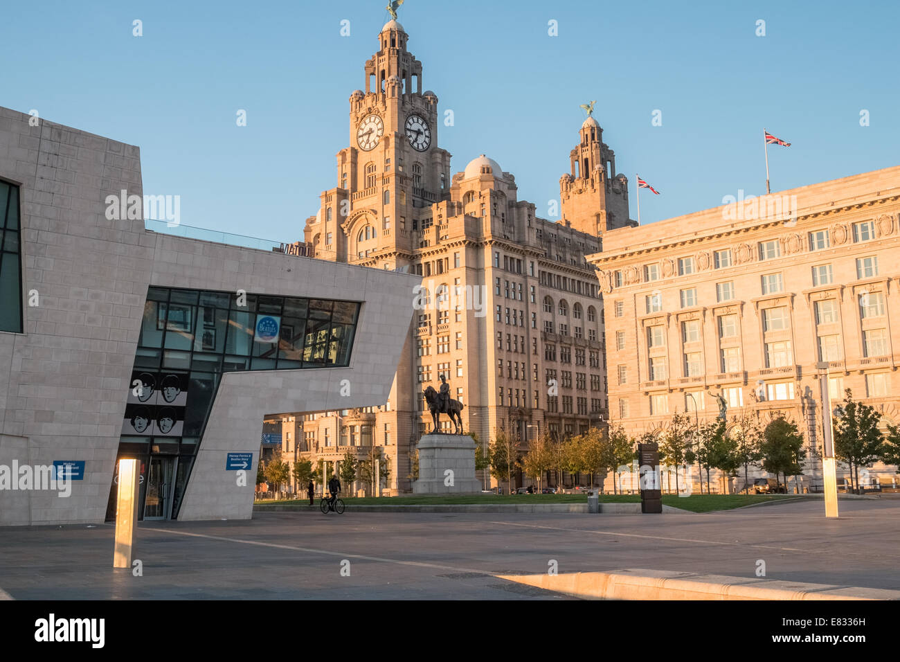 Royal Liver, Ferry Terminal and Cunard buildings, Pier Head, Liverpool ...