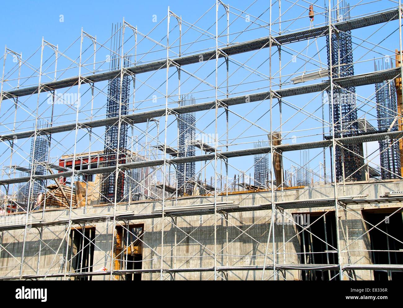 The construction site and steel frame Stock Photo - Alamy