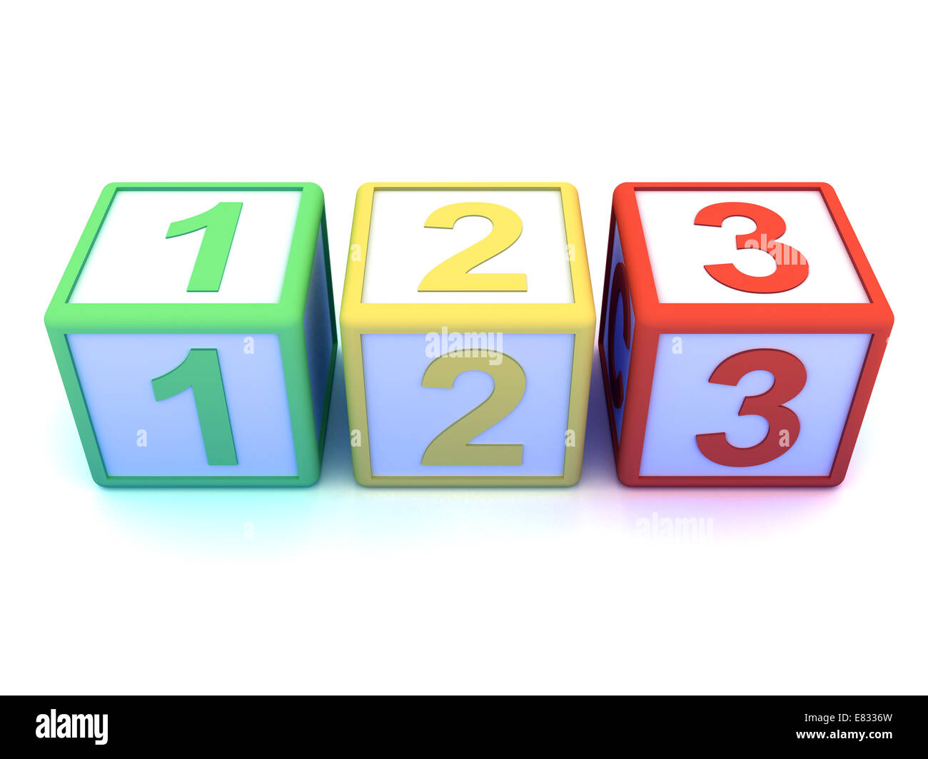 3d render of wooden counting blocks Stock Photo - Alamy