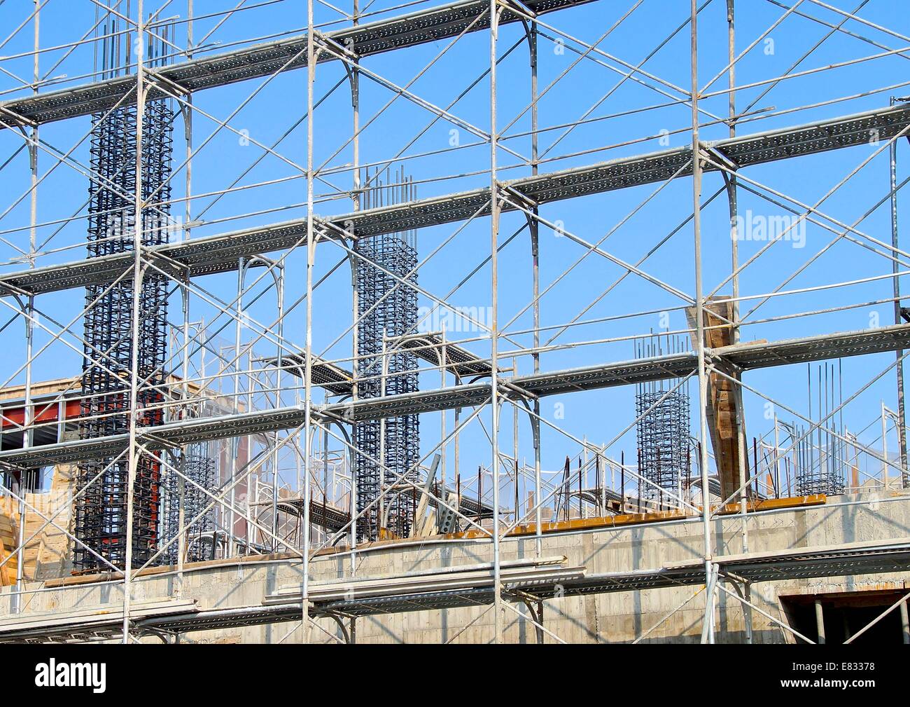 The construction site and steel frame Stock Photo - Alamy