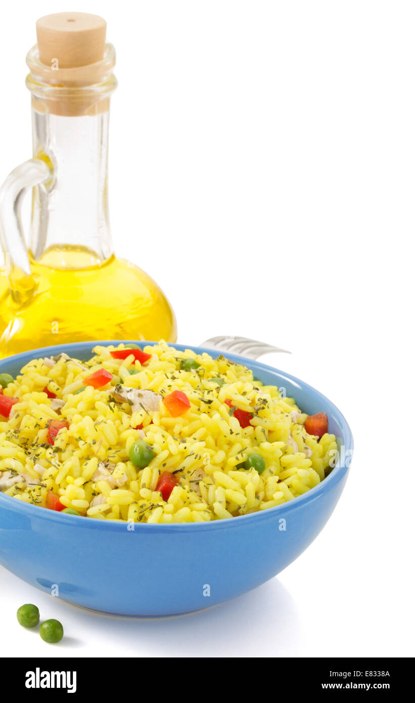 bowl full of rice isolated on white background Stock Photo - Alamy