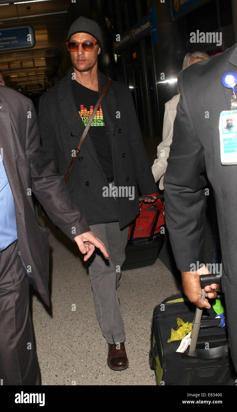 Matthew McConaughey arriving at Los Angeles International Airport (LAX ...