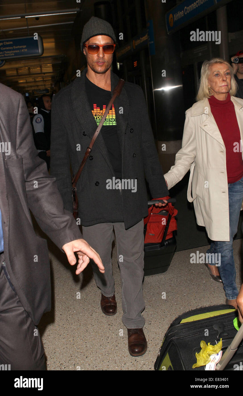 Matthew McConaughey arriving at Los Angeles International Airport (LAX ...