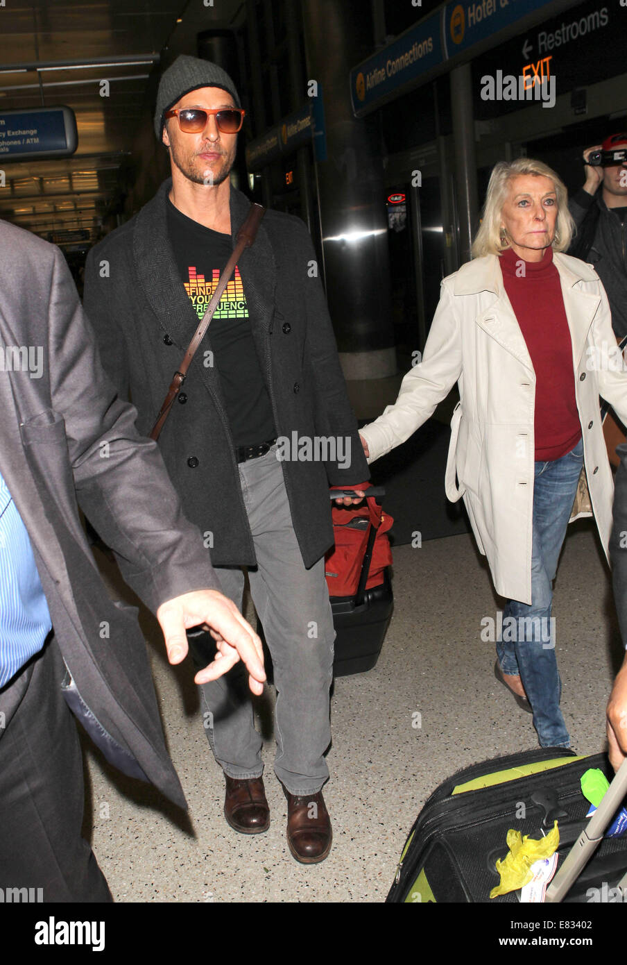 Matthew McConaughey arriving at Los Angeles International Airport (LAX ...