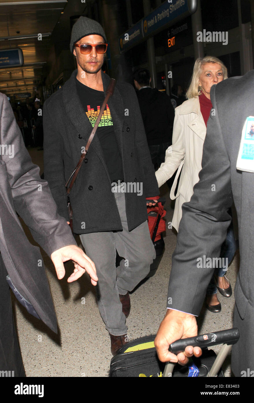 Matthew McConaughey arriving at Los Angeles International Airport (LAX ...