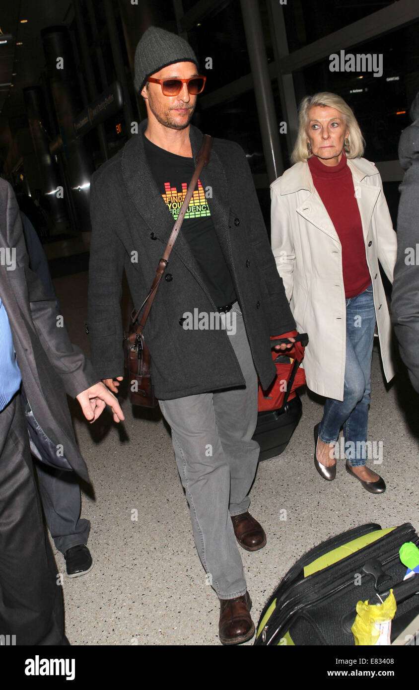 Matthew McConaughey arriving at Los Angeles International Airport (LAX ...