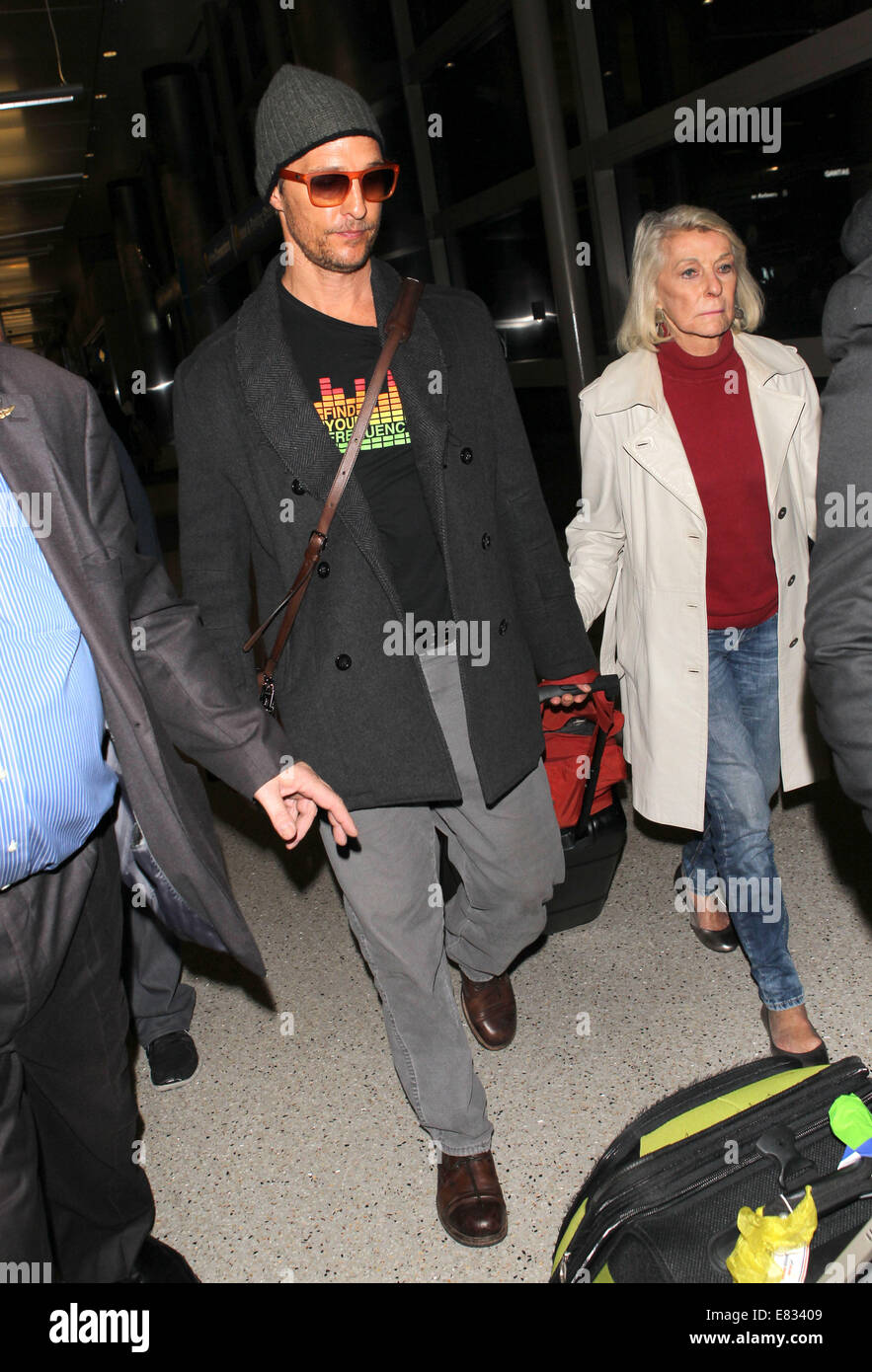 Matthew McConaughey arriving at Los Angeles International Airport (LAX ...