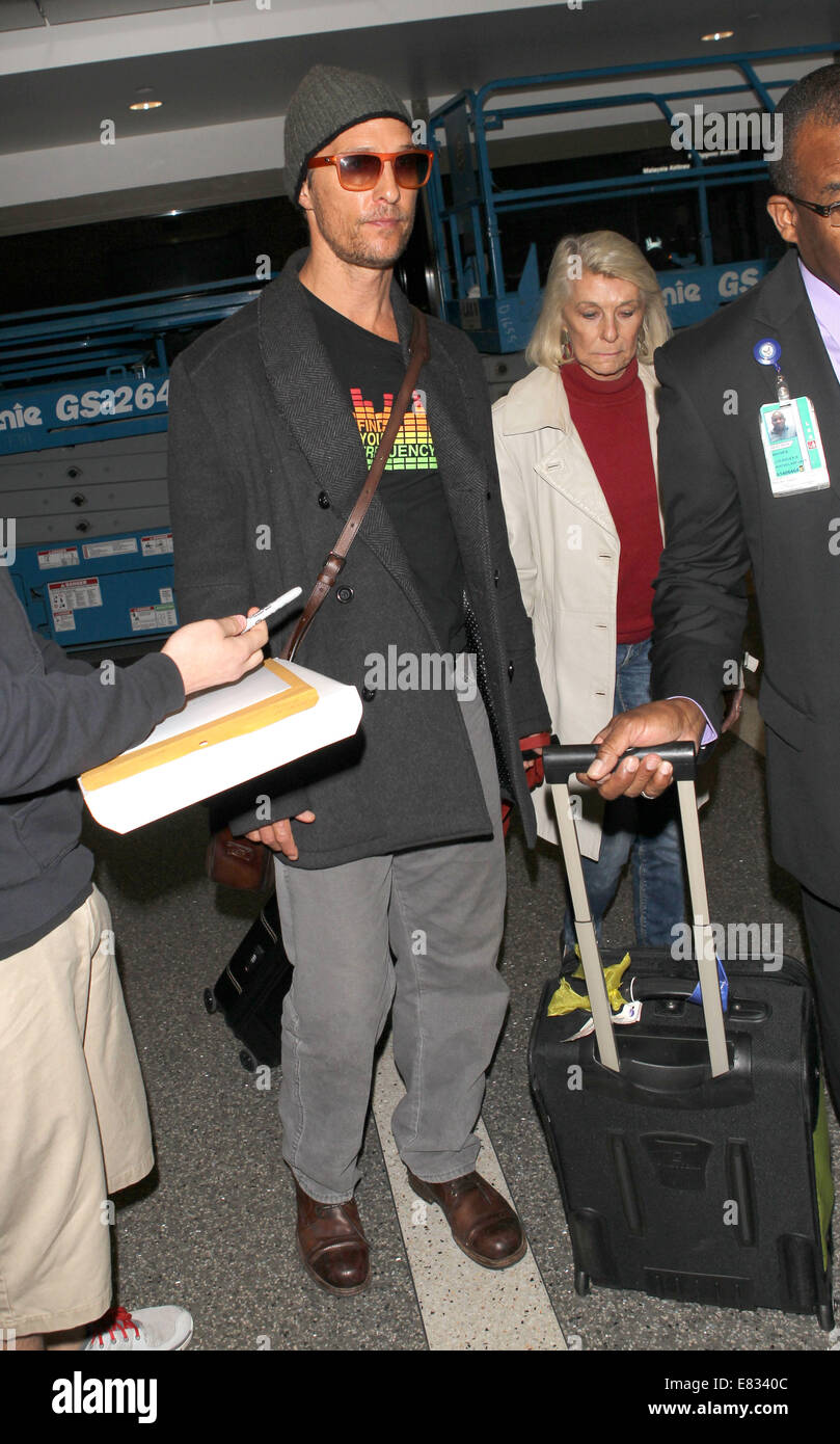Matthew McConaughey arriving at Los Angeles International Airport (LAX ...
