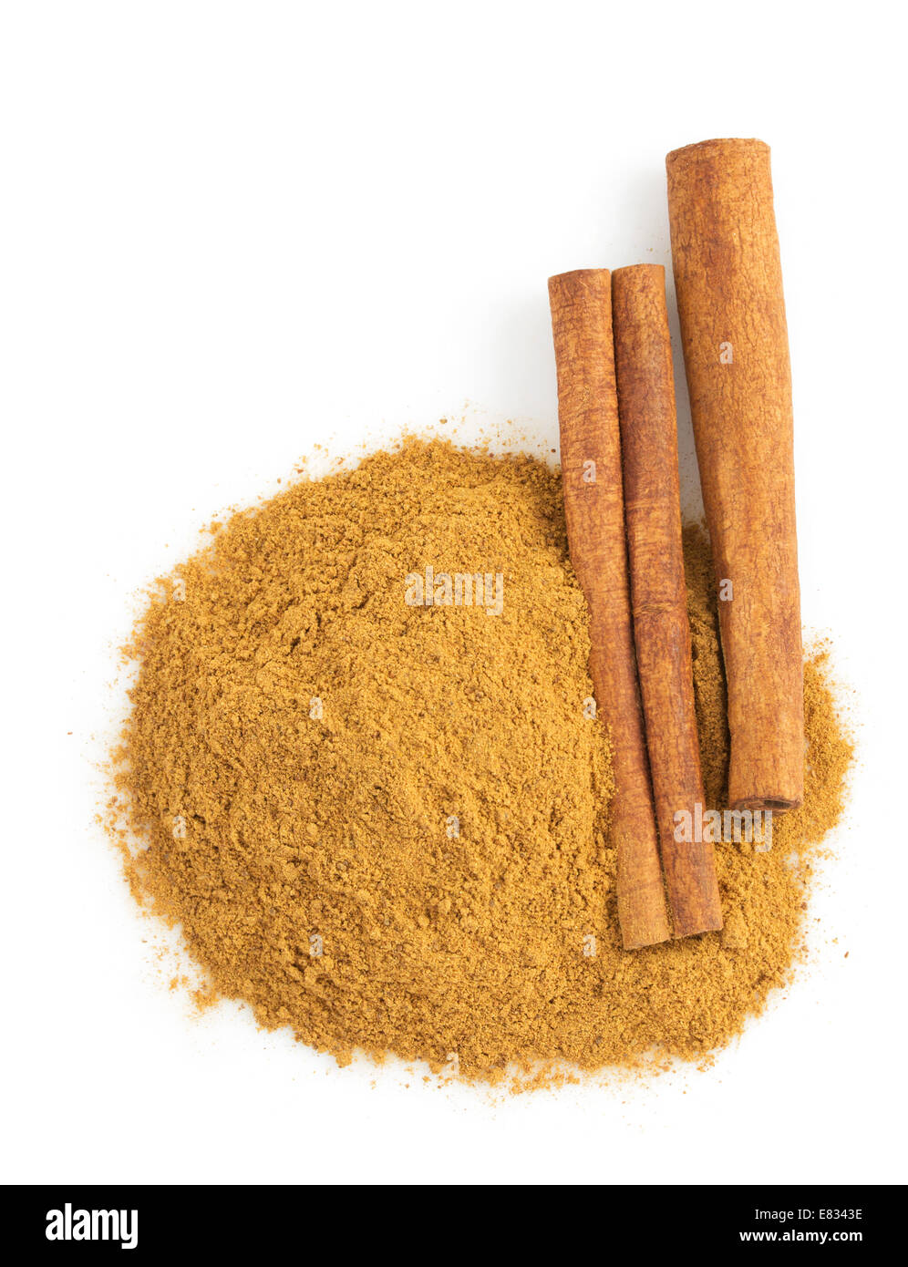cinnamon sticks and powder isolated on white background Stock Photo - Alamy