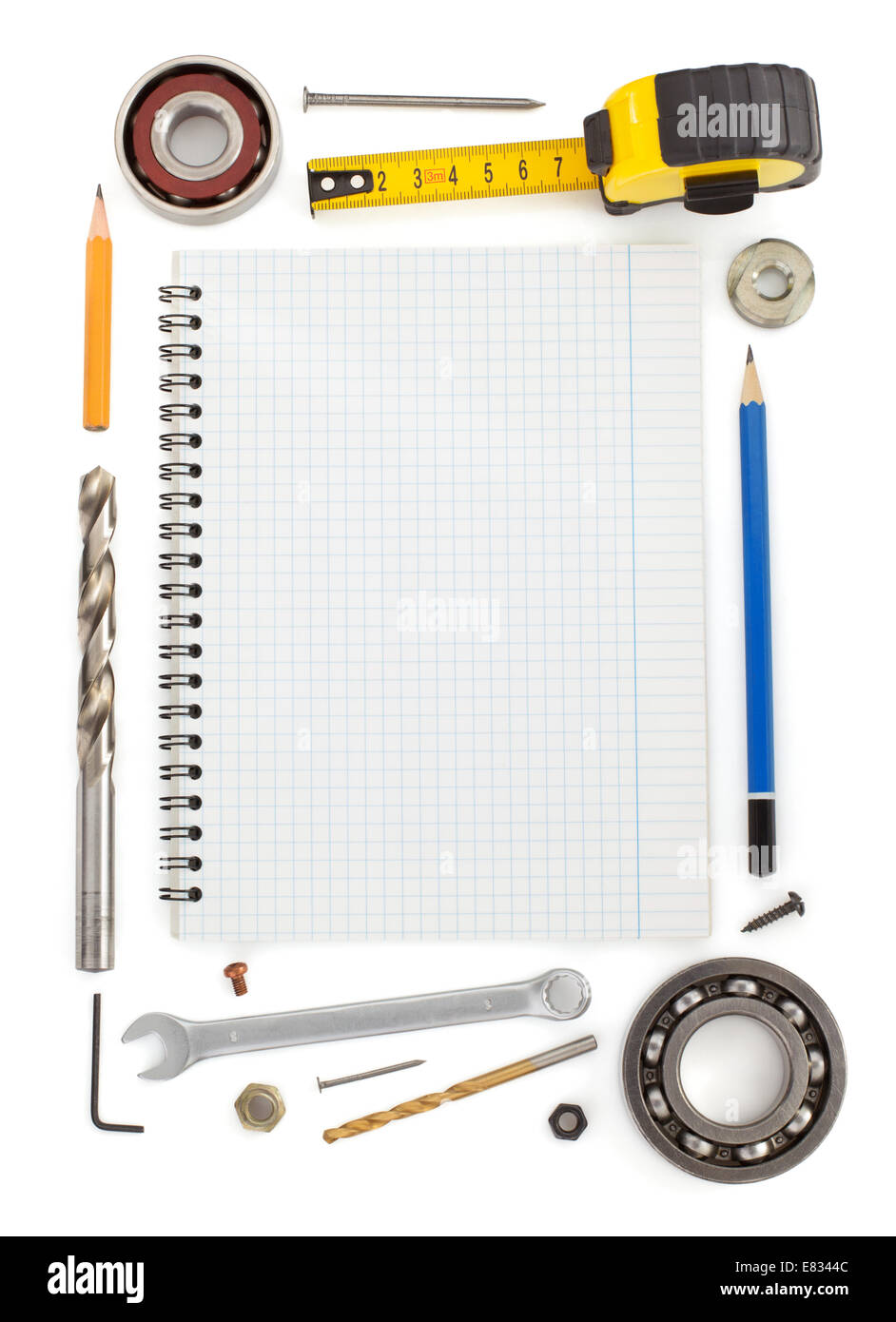 set of tools and instruments isolated on white background Stock Photo ...